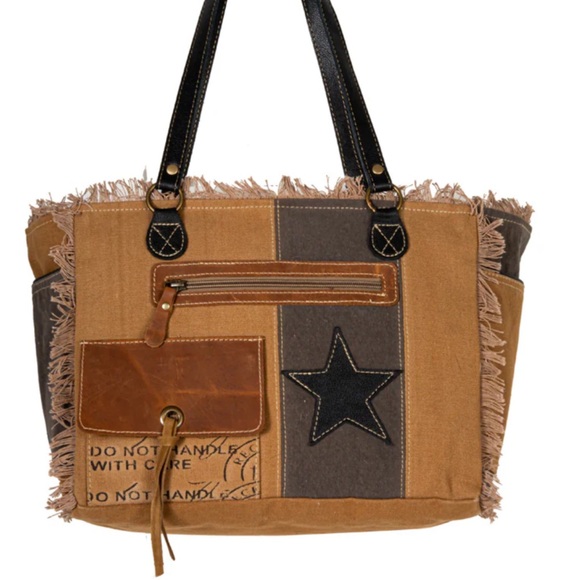 Myra Bag | Bags | Myra Bag Tan And Brown Star Tote | Poshmark